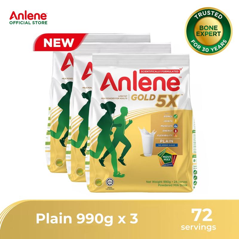Anlene Gold 5X Milk Powder Plain 990G x3 - TikTok Shop Philippines