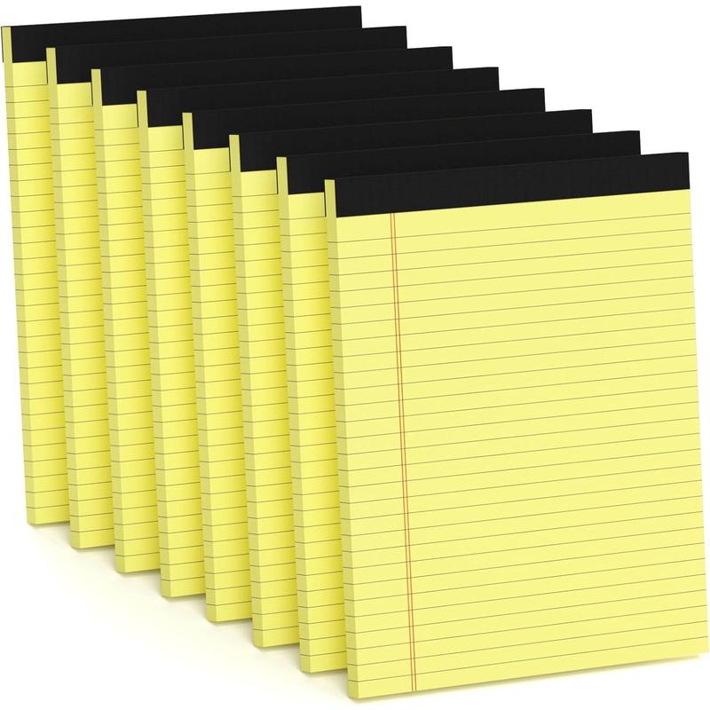 8 Pack Yellow Legal Pads 8.5 x 11 Wide Ruled Note Pads 8.5 x - TikTok Shop