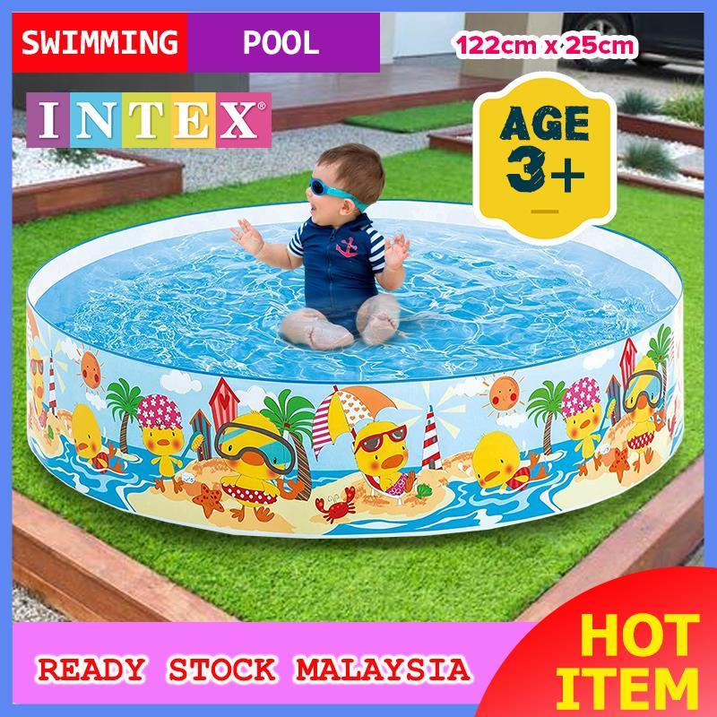 INTEX 58477 (NP28) Duckling Snapset Kids Sand Swimming Pool Cute ...