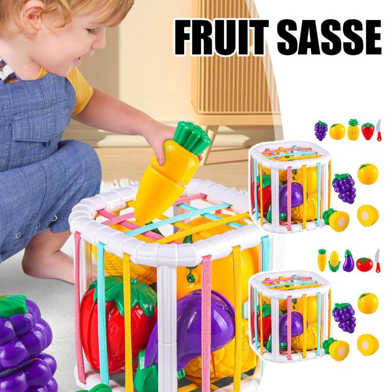Mainan Bayi Montessori, 2 Dalam 1, Buah Potong, Permainan Perkembangan ...