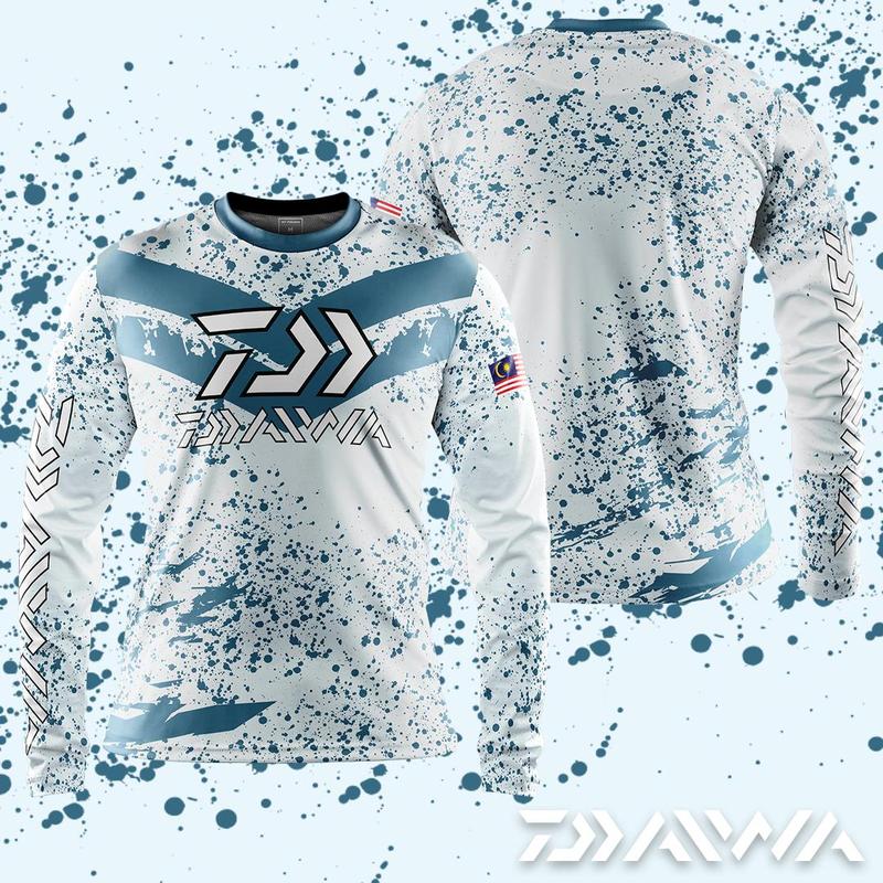 DAIWA WHITE - BAJU MEMANCING JERSEY FISHING SHIRT - TikTok Shop Malaysia