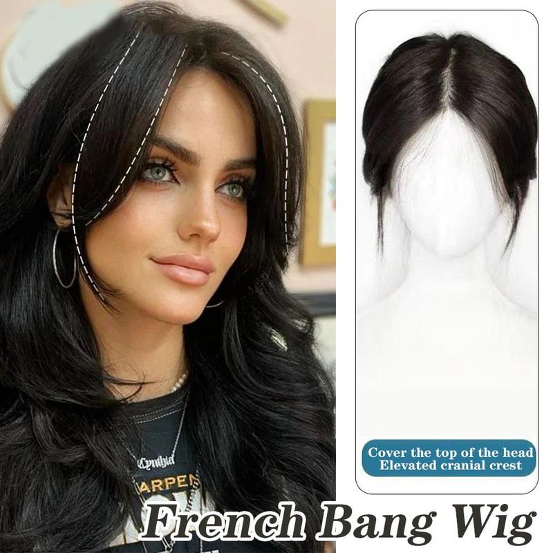 3D French Bangs Wig Women's Natural Forehead Invisible Extension ...