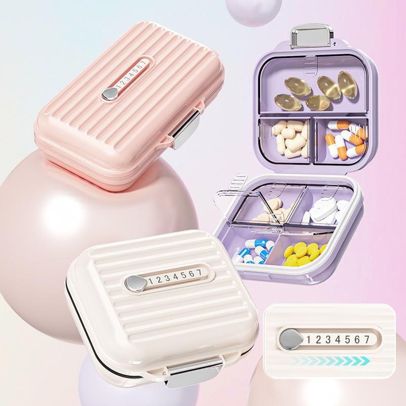 Pill Box Travel Mini Box Lightweight 7 Compartment Medicine Case ...