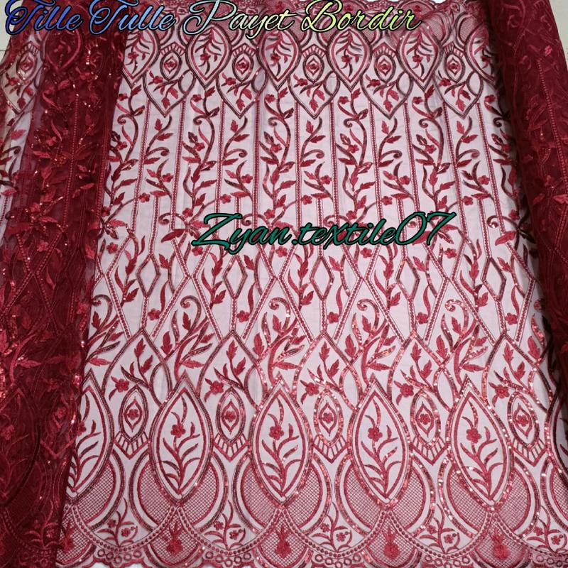 Kain Tile Payet Sequin Bordir / Tile Payet Bordir / Harga Meteran ...