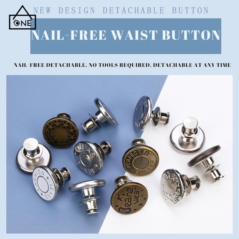 Stud Free Removable Jeans Button Waist Adjustment Seamless Metal ...