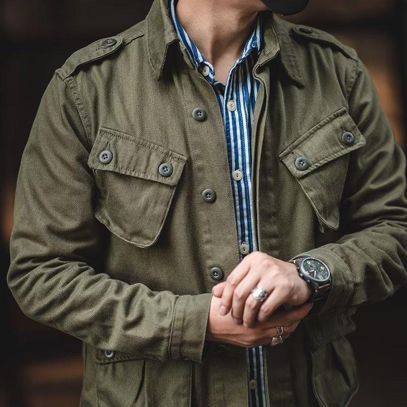 American Retro Jacket Men M42 Replica Jungle Workwear Coat Amekaji ...