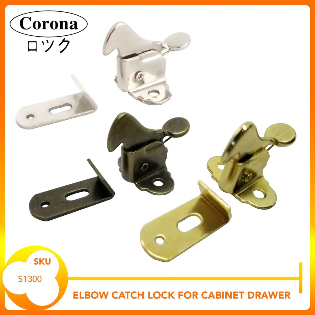 Elbow Catch Lock for Cabinet Drawer Spring Loaded Finger Catch Strike ...