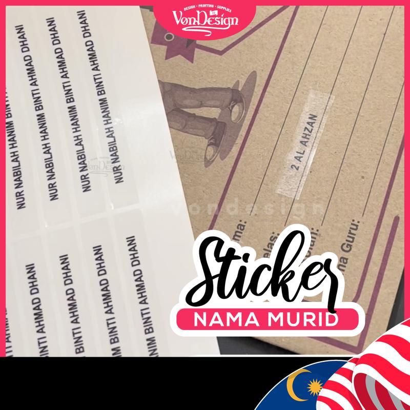 Sticker Transparent Nama Untuk Murid Sekolah Notebooks Offic - TikTok ...