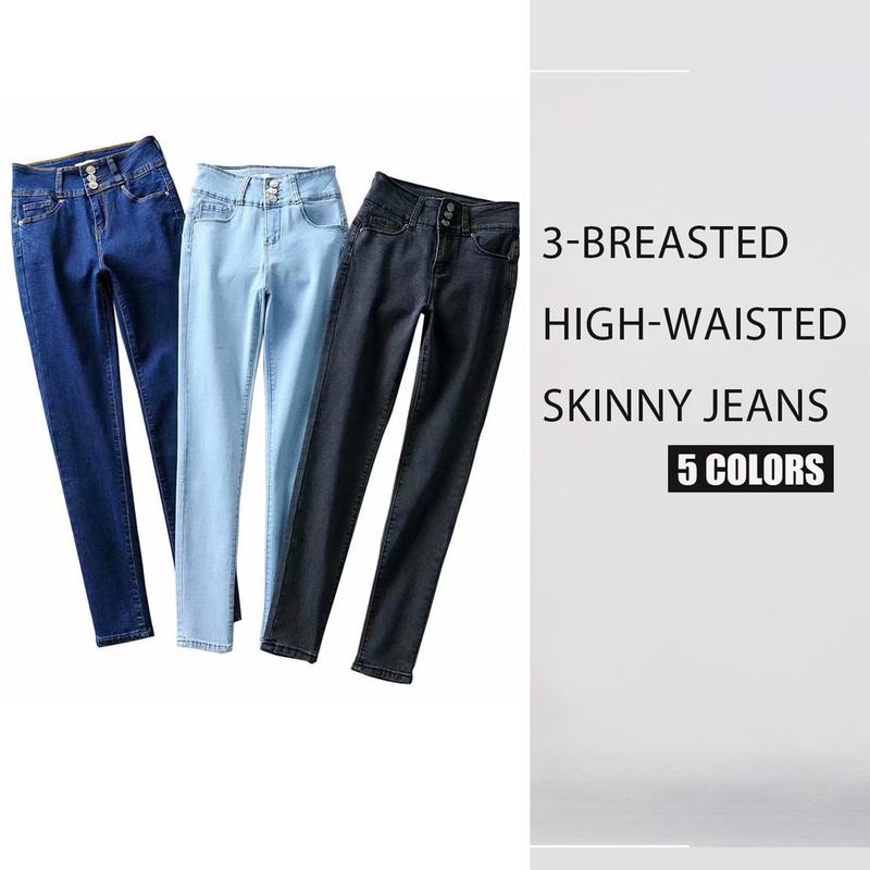 919JEANS [3-breasted high-waisted skinny jeans] 5 colors // waist ...