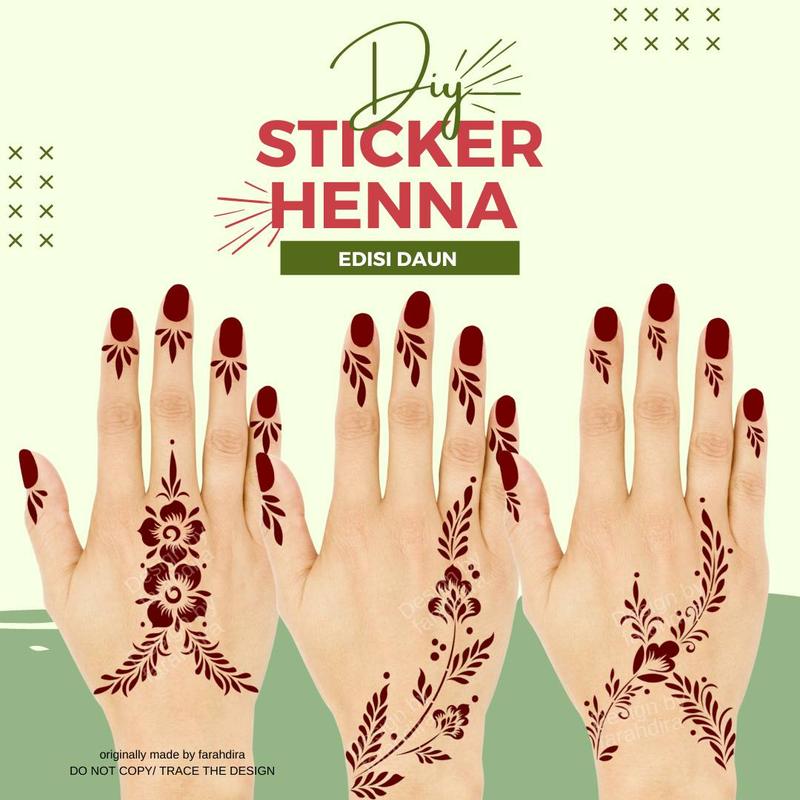diy sticker henna code daun sepasang tangan (kiri & kanan) - TikTok ...