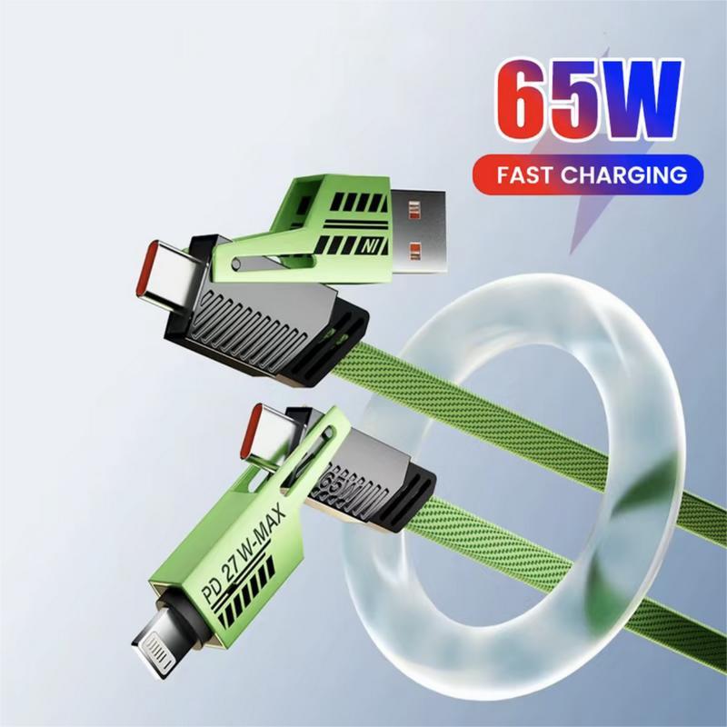 สายชาร์จเร็ว 4 in 1 Mech สาย USB Type C สำหรับสายชาร์จ Micro - TikTok ...