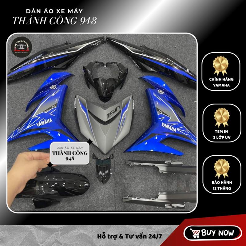 Dàn áo Exciter 150 Xám Xanh Đen mẫu tem MX King - Tặng Tem , - TikTok ...