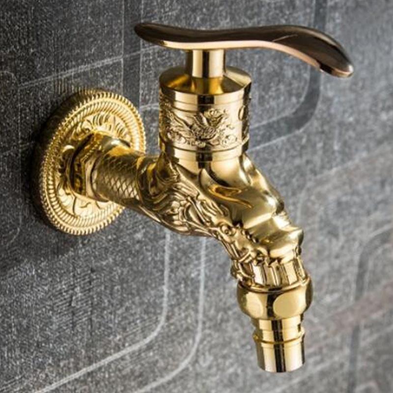 Bathroom Antique Bronze Chinese Dragon Carved Water Tap Golden - TikTok ...