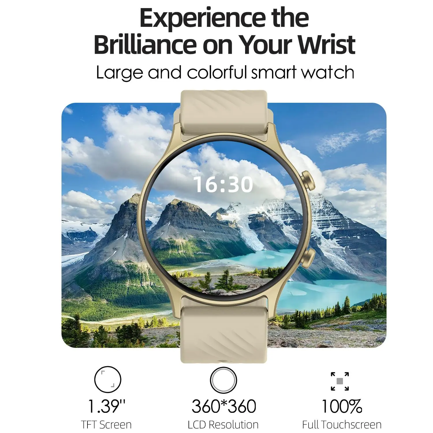 1 Piece 1.38'' Smart Watch for Android iPhone, Smartwatch Touch Screen ...