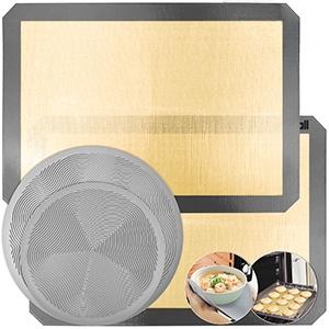 There are 2 count 16.5x11.6inch Silicone Baking Mats and 2 different ...
