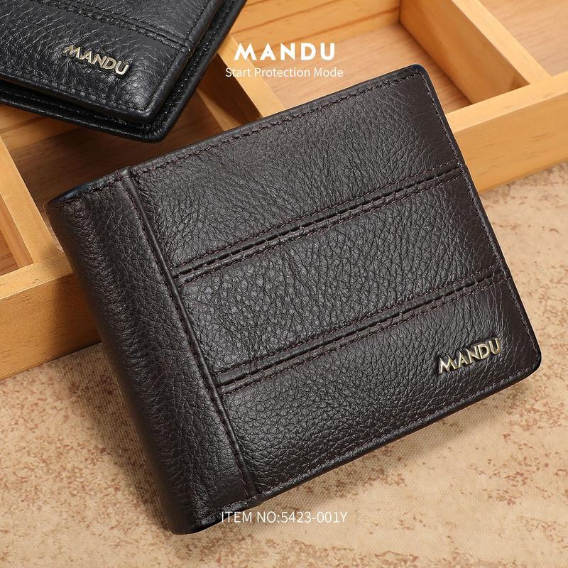 MANDU New Genuine Leather Men's Wallet Fashion Wallet Men's High-end ...