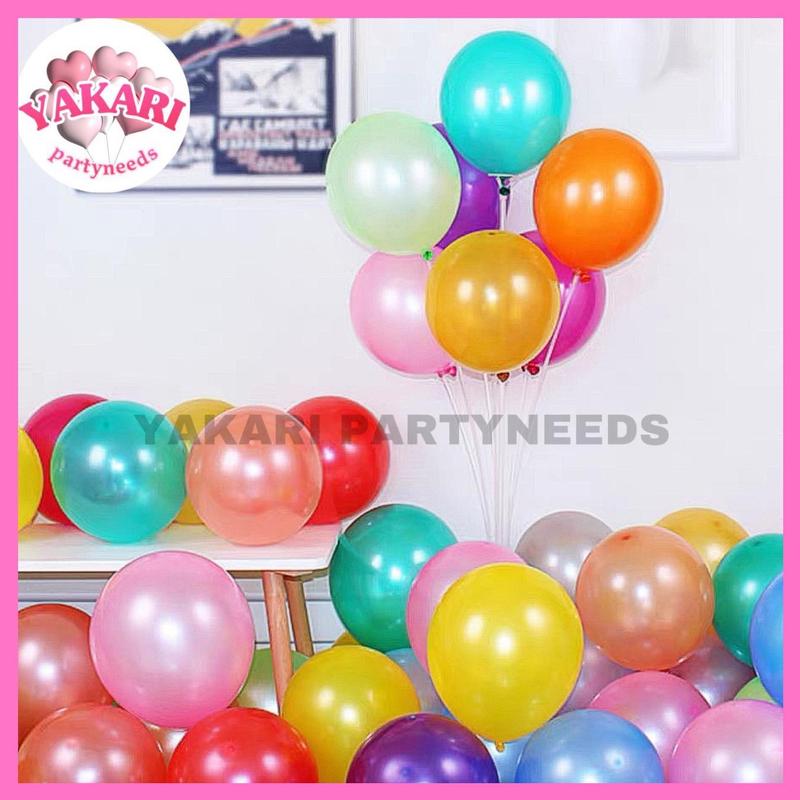 100PCS 10inches Metallic Balloon Rubber Balloon Birthday Partyneeds ...