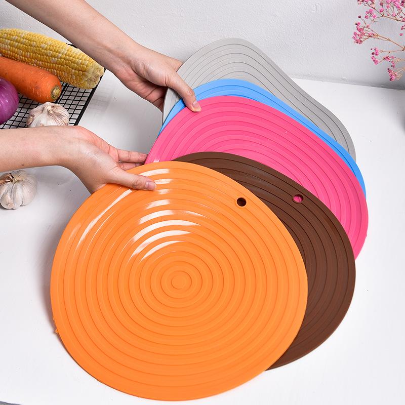 24CM Large Round Silicone Pad Anti-scalding Insulation Pad Placemat ...