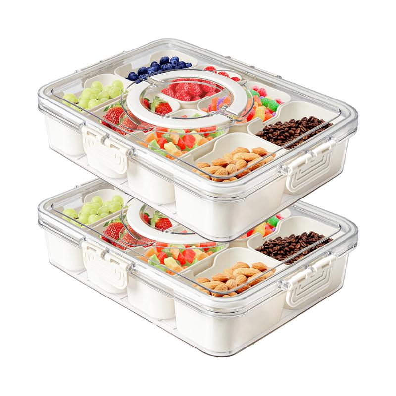 Snack Box Container, DividedServingTray with lid and Handle,Snackle Box ...