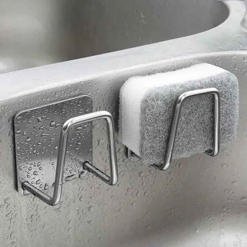 Stainless Steel Sink Sponges Holder, Self Adhesive Drain Drying ...