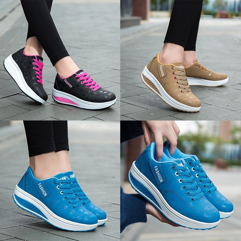 JPKO Ready Stock New Style Women's Sports Shoes Wedge Heel Soft-Soled ...