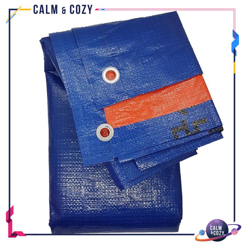 10ft x 10ft Blue Orange Canvas Waterproof PE Tarpauline Car Cover ...