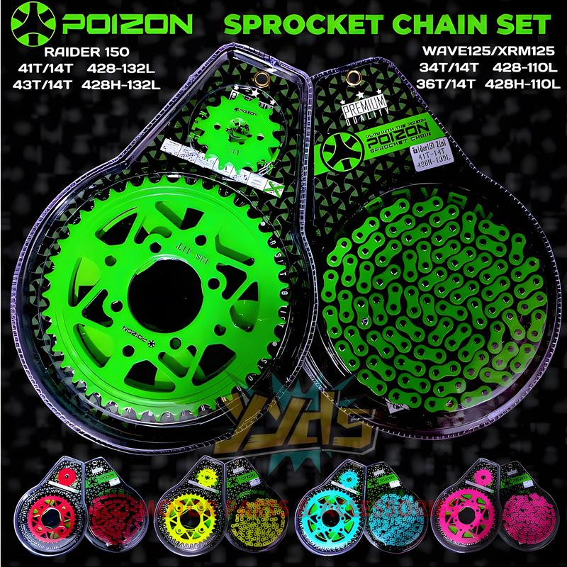POIZON SPROCKET CHAIN SET 43/14T 36/14T 428H-132L - TikTok Shop Philippines