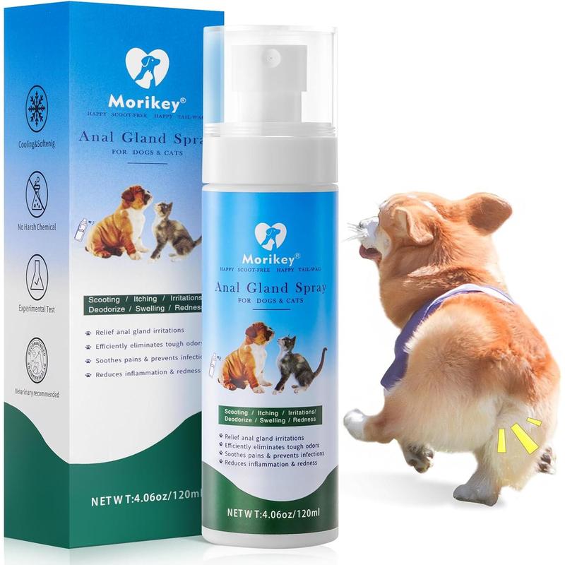 Morikey Anal Gland Spray for Dogs & Cats, Fast Relieves Anal Gland ...