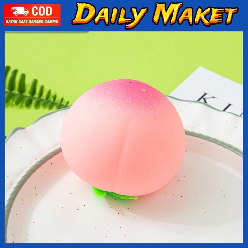 Peach Squishy Stress Ball Splat Toy Stretch Peach Persik Slime Mainan ...
