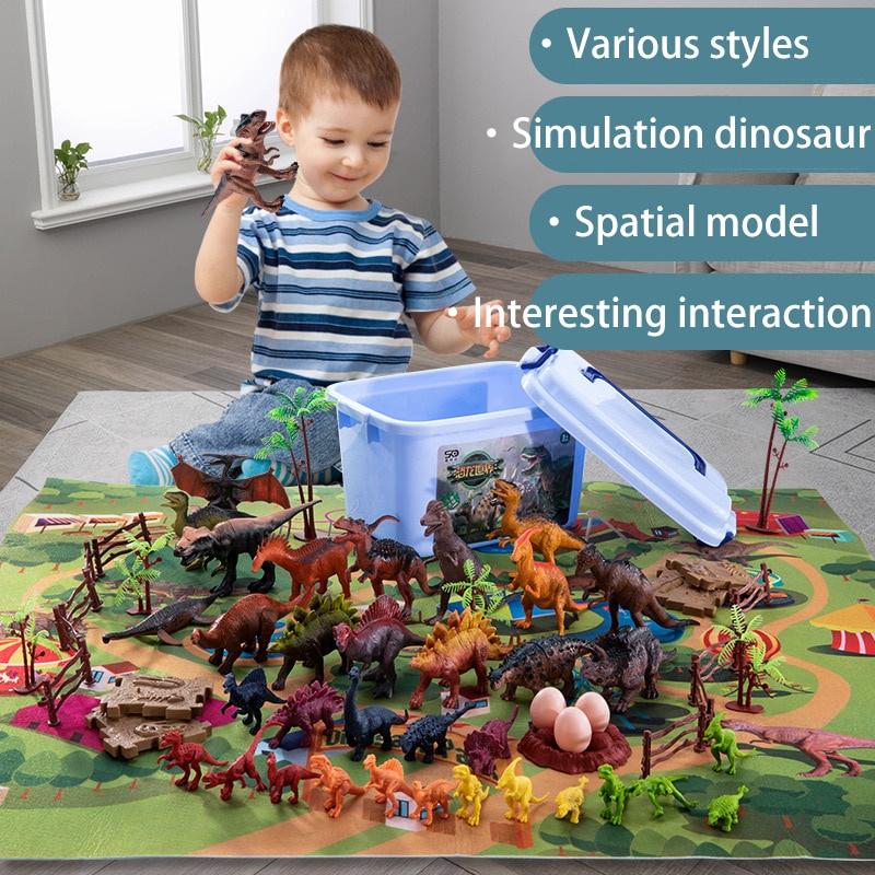Mainan Dinosaur, Set Hutan Haiwan Taman Jurassic, Tema Dinosaur ...