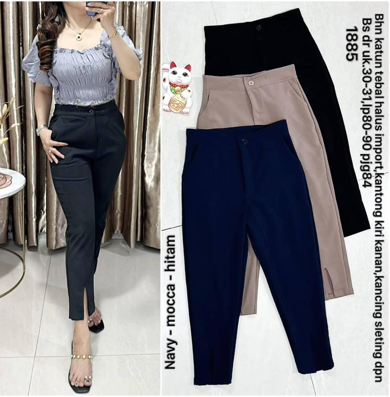 Celana wanita bhn katun tebal halus import, uk.28-33 kancing - Shop ...
