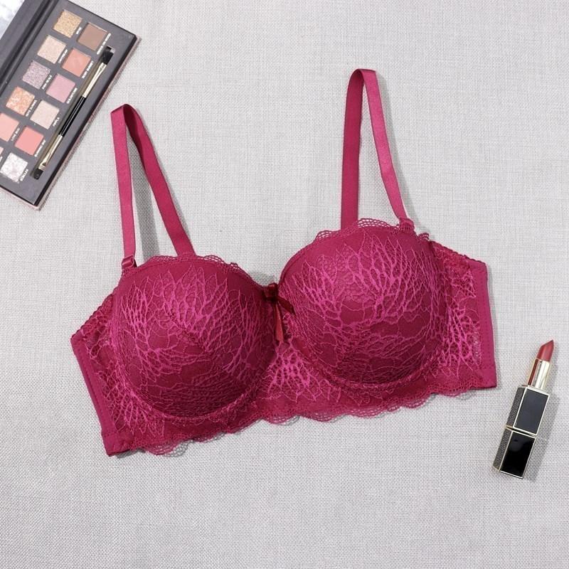 2024 Beauwear 38C 40C 42C 44C Half Cup Plunge Bras for Women Lace Solid ...