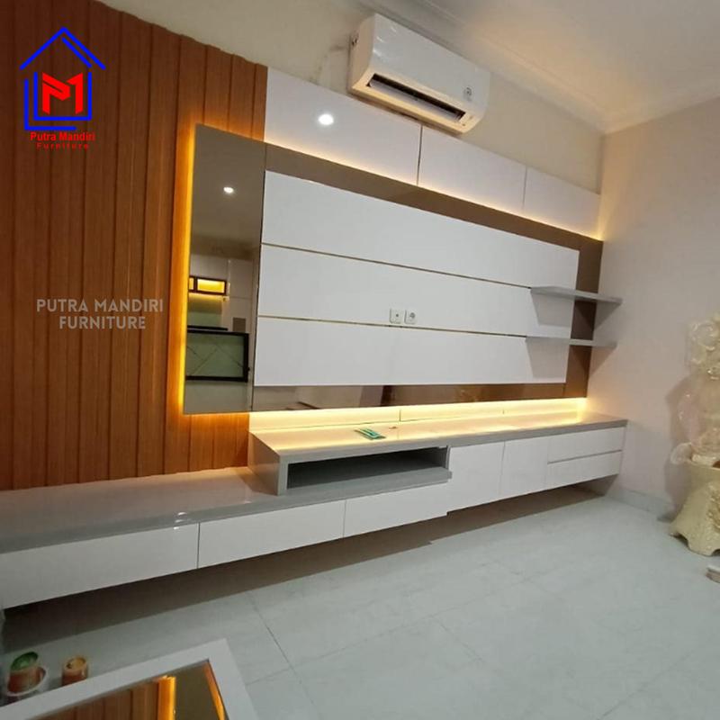 RAK TV / MEJA TV / BACKDROP TV MINIMALIS / BACKDROP TV HPL / LEMARI TV ...