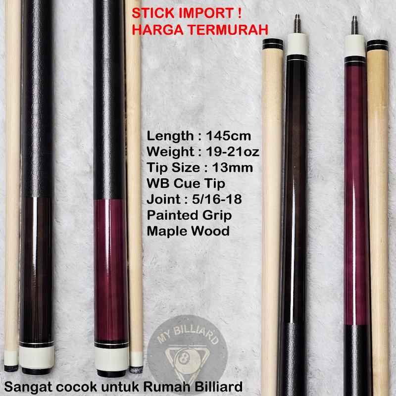 Cue Stick BIlliard Murah Maroon Hitam 13mm Maple - stik billiar - Shop ...
