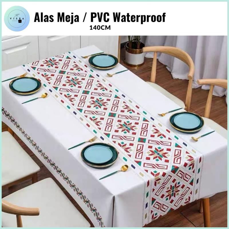 Alas Meja Getah PVC Waterproof | Table Cloth Cotton Linen | Lapik ...