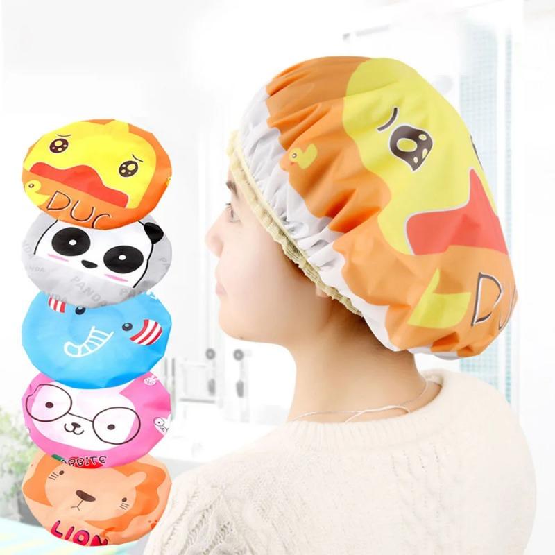 1/2pcs Cartoon Animal Shower Caps Women's Bathroom Hats Waterproof ...