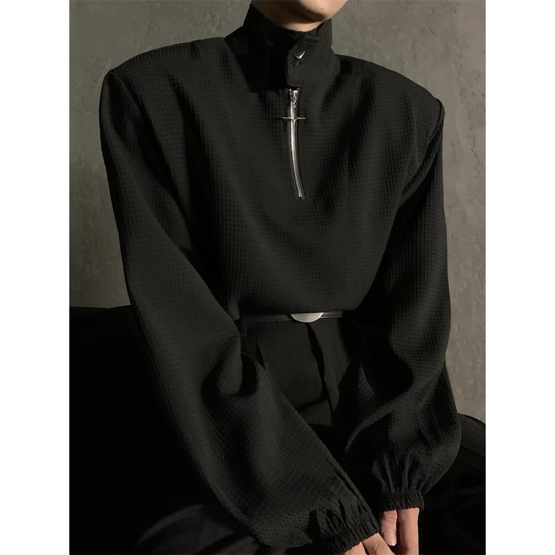 Sweater Zip Separuh Kolar Berdiri, untuk Lelaki, Rekaan Nich - TikTok ...