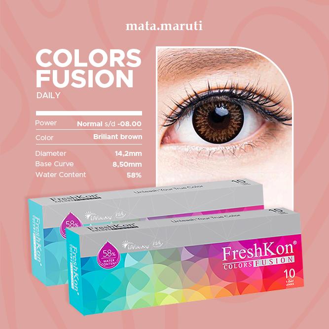 Jual Softlens Freshkon Color Fusion Daily Brilliant Brown - Kota ...