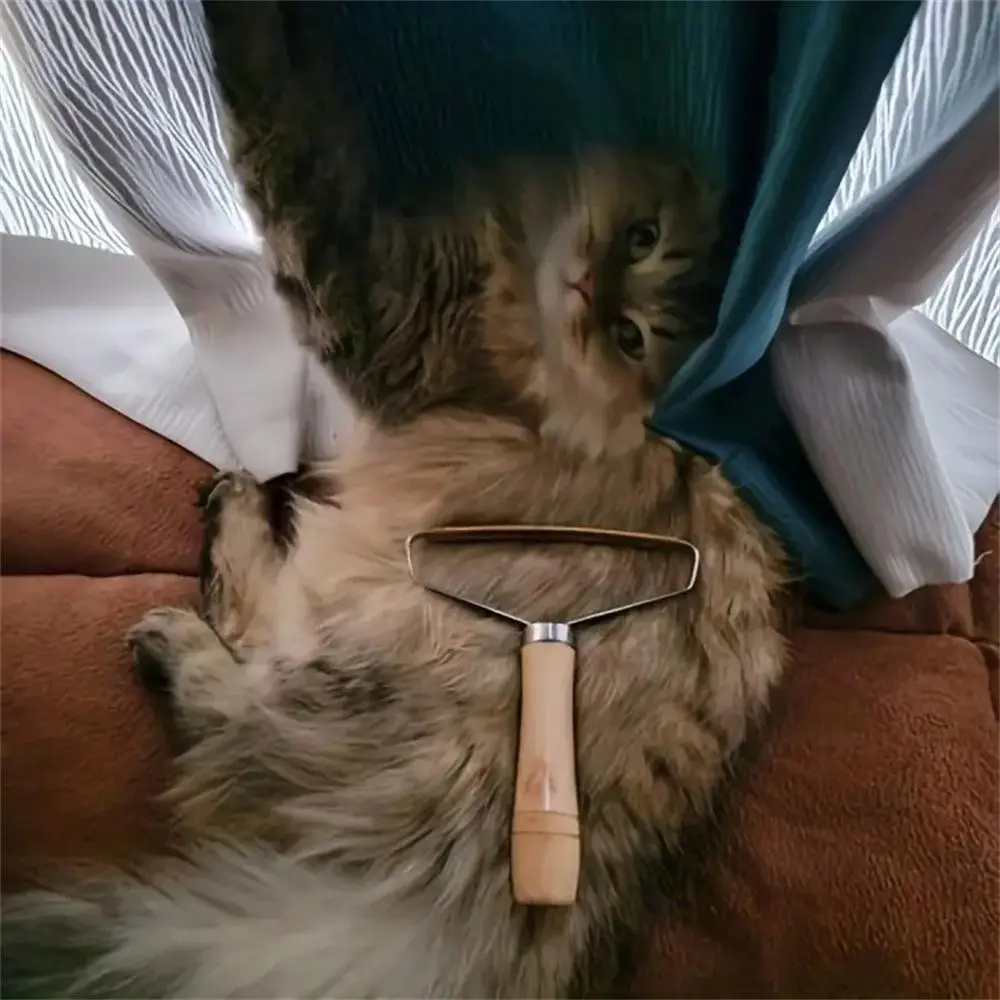 Pet Hair Removal Tool, 1 Piece Wooden Handle Lint Remover, Cats and ...