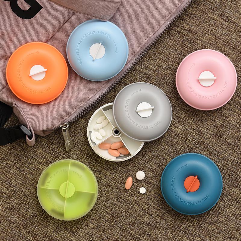 Portable Pill Box Mini Pill Organizer Candy Dispenser Box with - TikTok ...