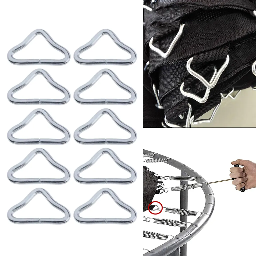 Fancyes Pack of 10 Silvery for Triangle Rings Buckle V-Rings for ...