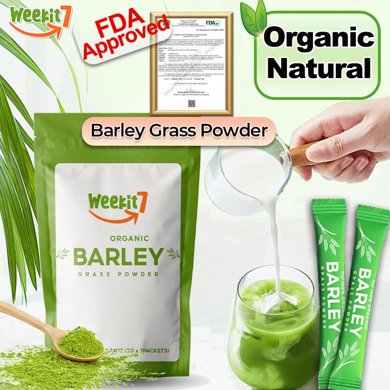 Weekit7 Organic Pure Barley Grass Powder FDA Approved 7 Sachets/Pack ...