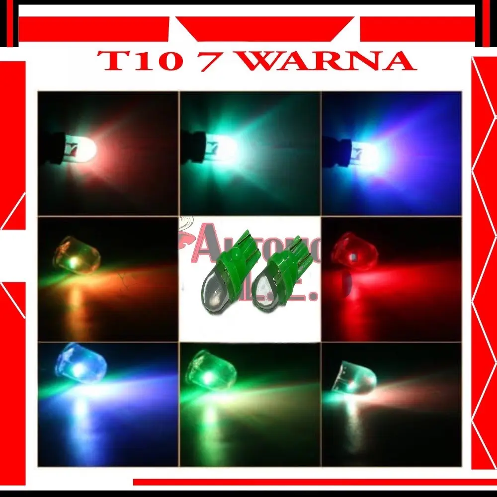 PROMO LAMPU MOTOR LED LAMPU T10 7 WARNA RGB | LAMPU SENJA MOTOR 12 VOLT ...