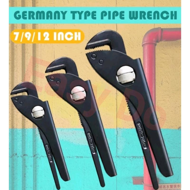 7 / 9 / 12 INCH GERMANY G-TYPE PIPE WRENCH STRONG JAWS ADJUSTABLE ...