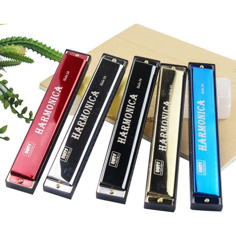 Mouth Organ Double Row 24 Hole Harmonica Tremolo Harmonica C-key ...