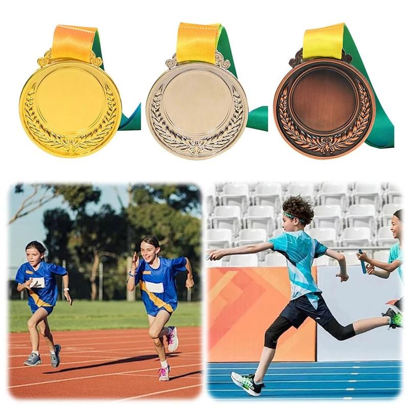 1Pcs Durable Dual-Sided Award Medal with Neck Ribbon 5.2cm Competition ...
