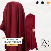 Jual Bahan Kain Satin Velvet Import Premium Warna Merah Maroon Marun ...