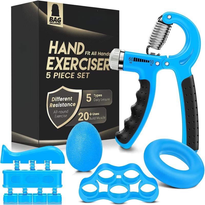 Grip Strength Trainer (5 Pack), Forearm Strengthener, Hand Gripper ...
