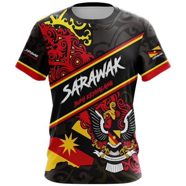 Baju-T Peranti, Stok Sedia, Gaya Borneo Sarawak Ohha, Sublimasi ...