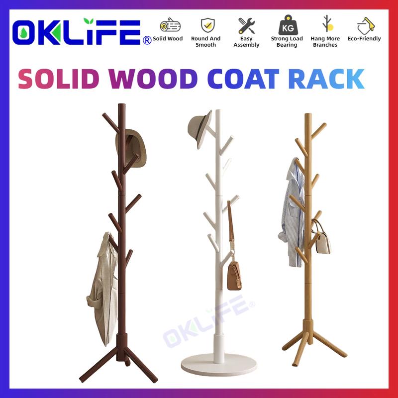 [OKLIFE. ]Floor Bedroom Vertical Clothes Rack Solid Wood Coa - TikTok ...